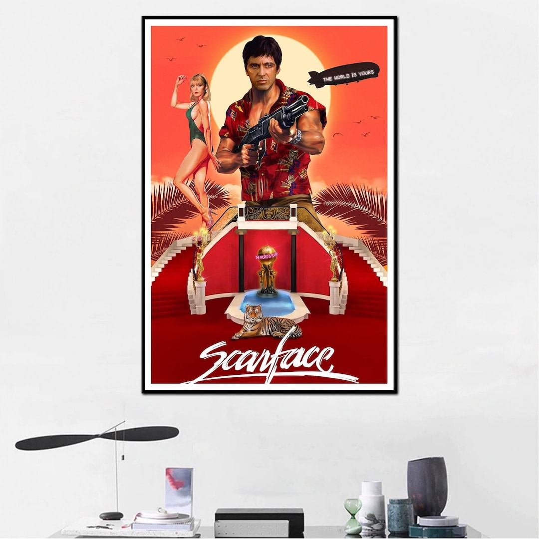 Scarface Tony Montana Movie Poster Print Print Art Canvas Movie Poster ...