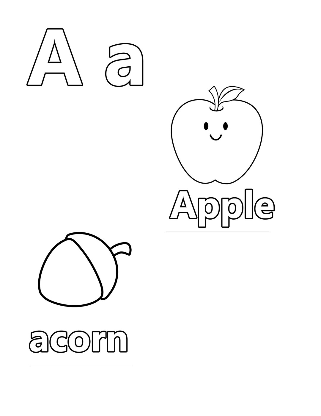 Printable alphabet coloring pages for children - Etsy Portugal