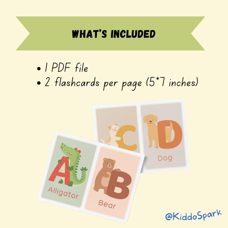 Animal-themed Alphabet Flashcards | A-Z Digital Learning Cards | Early ...