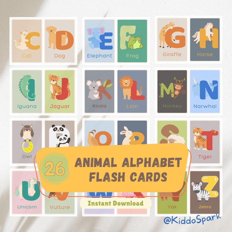 Alphabet Flashcards - Etsy
