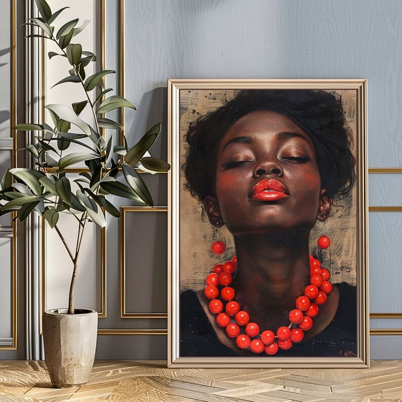 Black Woman Wall Art Black Girl Wall Art Fashion Black Woman Art Abstract Art Printable