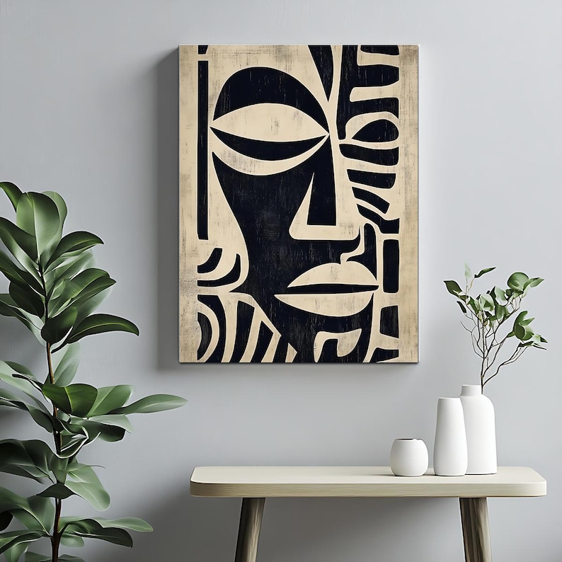 Afrocentric African Mask Canvas Art: Cultural Home Decor - Etsy