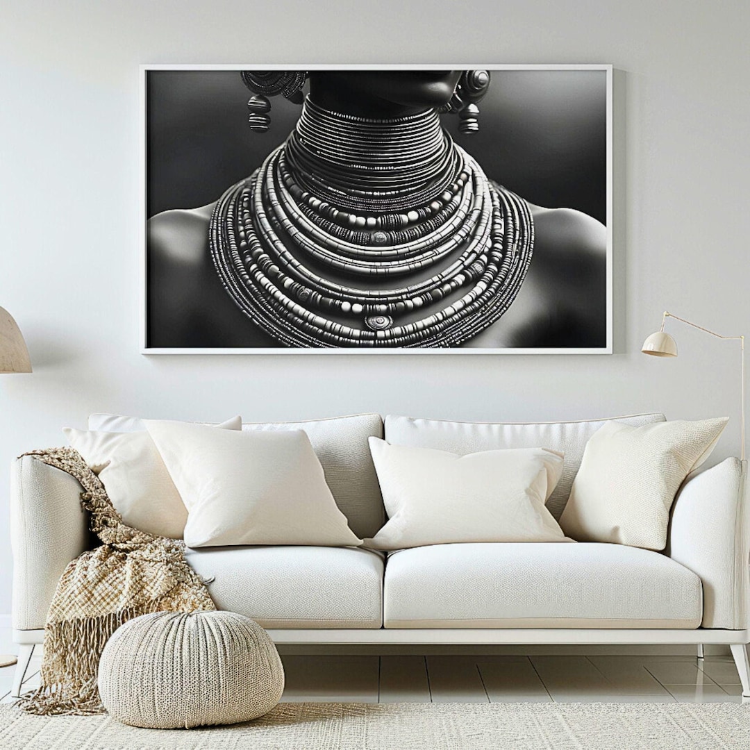 Black White Tribal Art, African Woman Wall Art, Framed Wall Art for ...