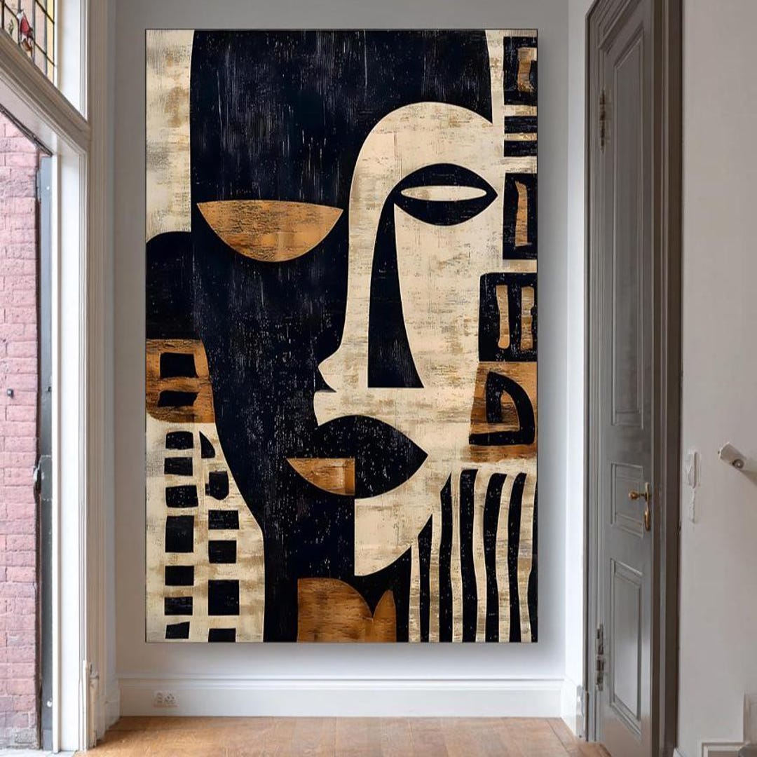 African Mask Abstract Art Canvas, African American Home Decoration ...