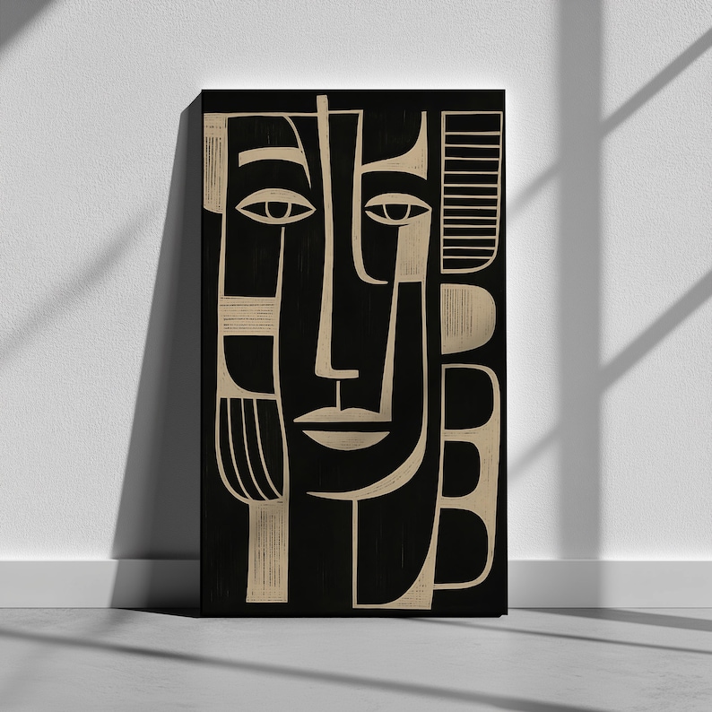 Abstract African Mask Canvas Art, Tribal Decor - Etsy