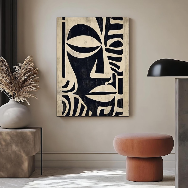 Afrocentric African Mask Canvas Art: Cultural Home Decor - Etsy
