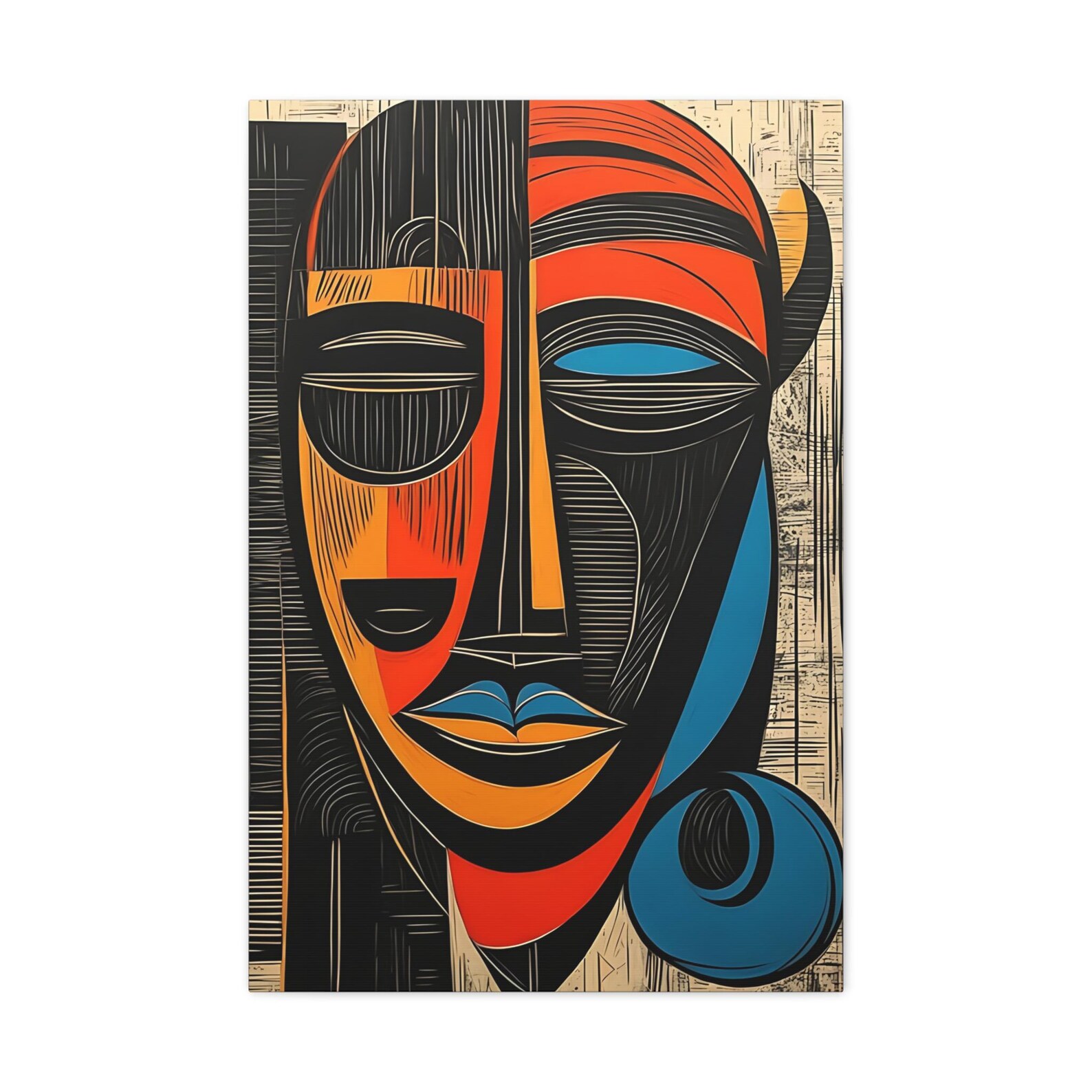 Tribal Mask Canvas Art: Extra Large Afrocentric Wall Decor - Etsy