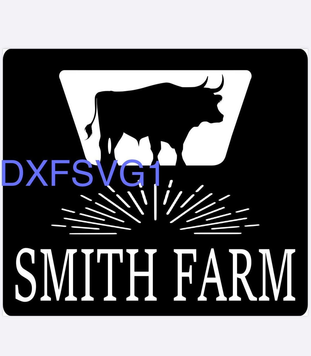 Farm Sign With Bull DXF SVG PDF Digital Download - Etsy