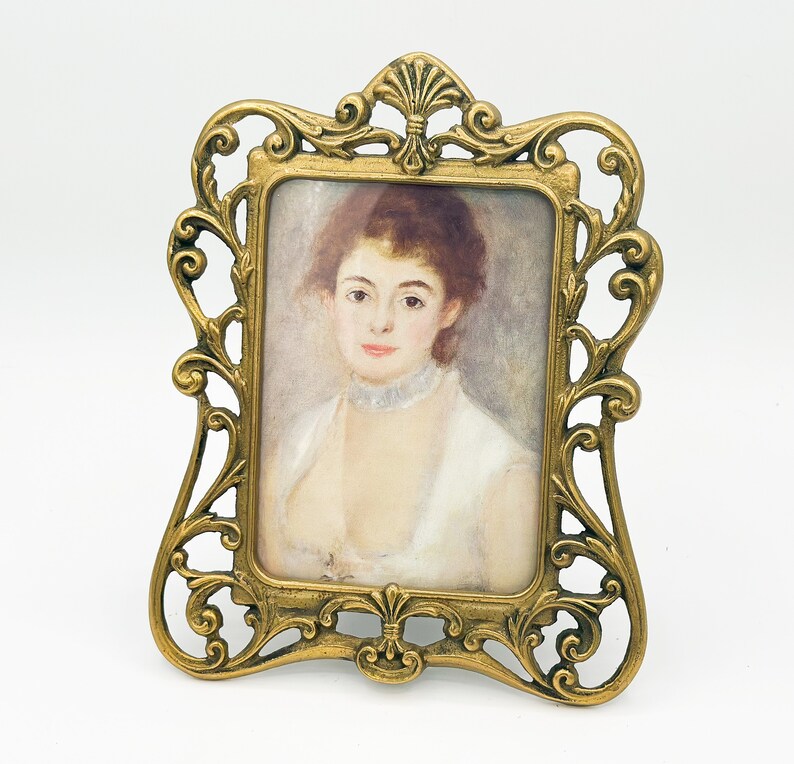 Vintage Solid Brass Frame With Vintage Print Portrait of Lady Eclectic ...
