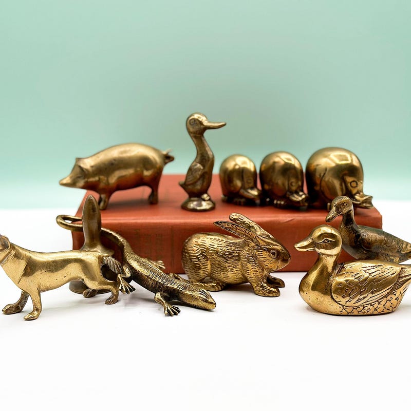 Brass Animal Figurines - Etsy