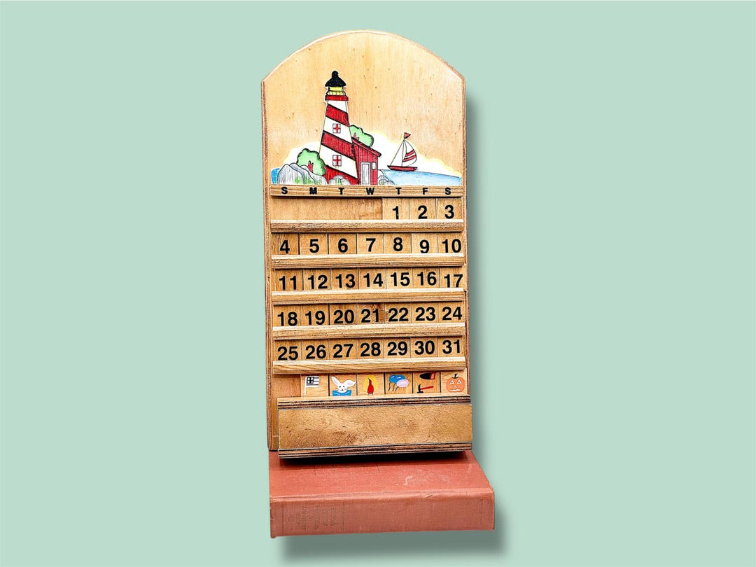 Vintage 1990s Perpetual Nautical Seaside Cottage Core Art Wood Tiles ...