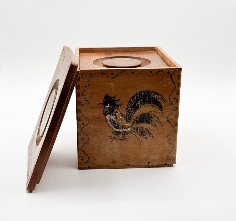 Vintage Rooster Wooden Nesting Boxes Made in Japan Handmade Wooden Box ...