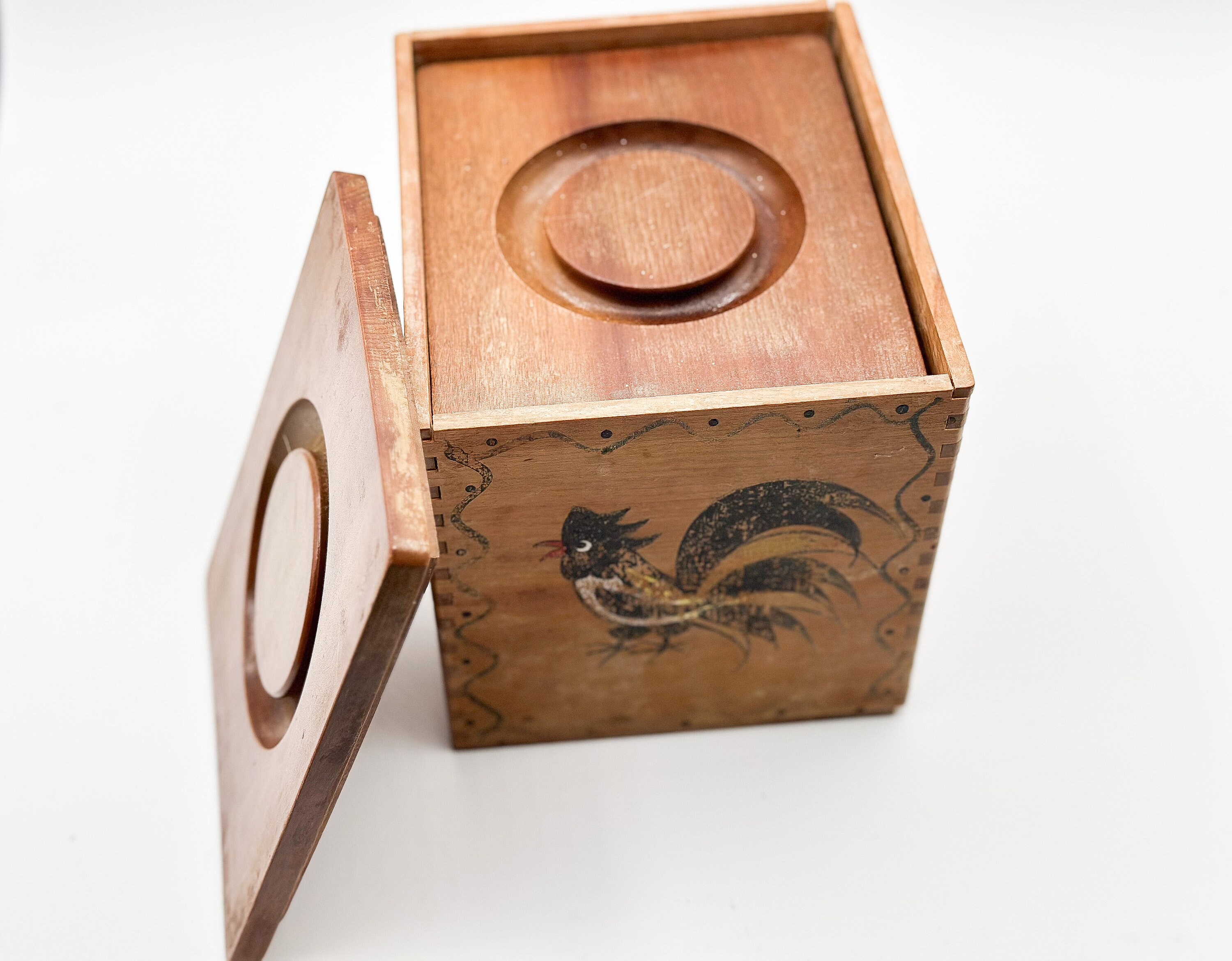 Vintage Rooster Wooden Nesting Boxes Made in Japan Handmade Wooden Box ...