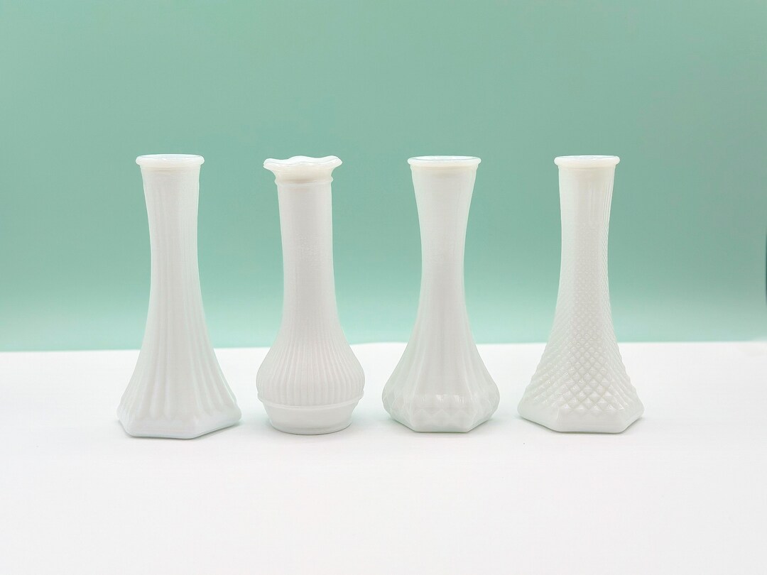 Vintage Milk Glass Bud Vases, Assorted Milk Glass, Small Milk Glass ...