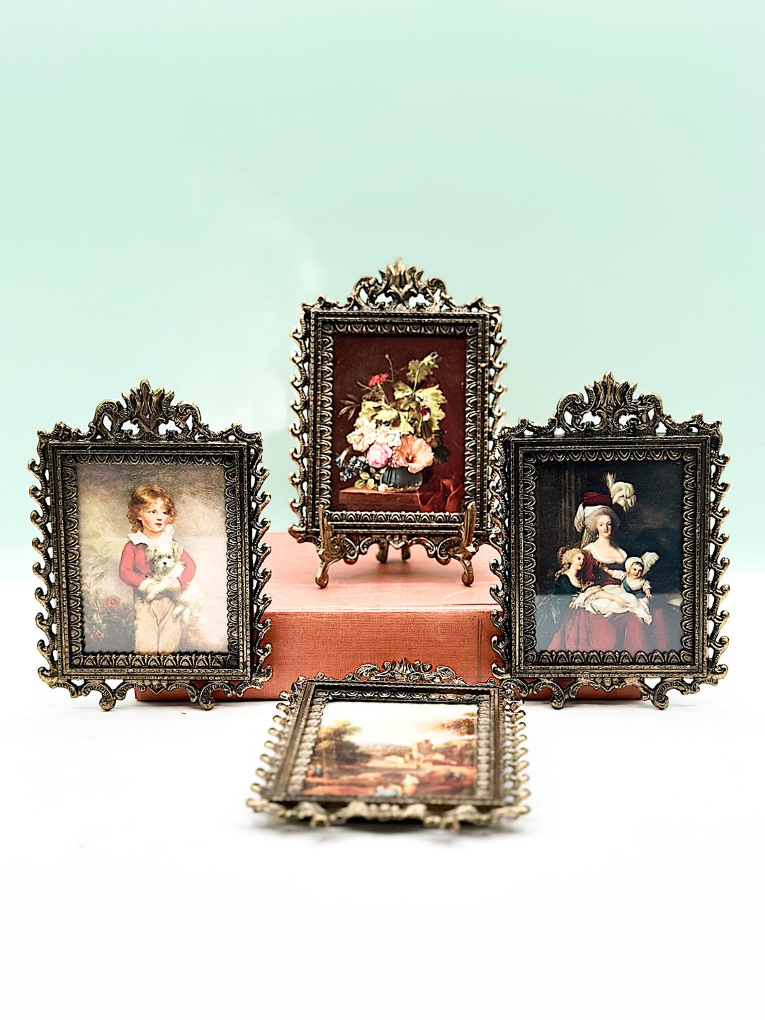 Vintage Italian Ornate Frame With Victorian Inspired Prints, Made in ...
