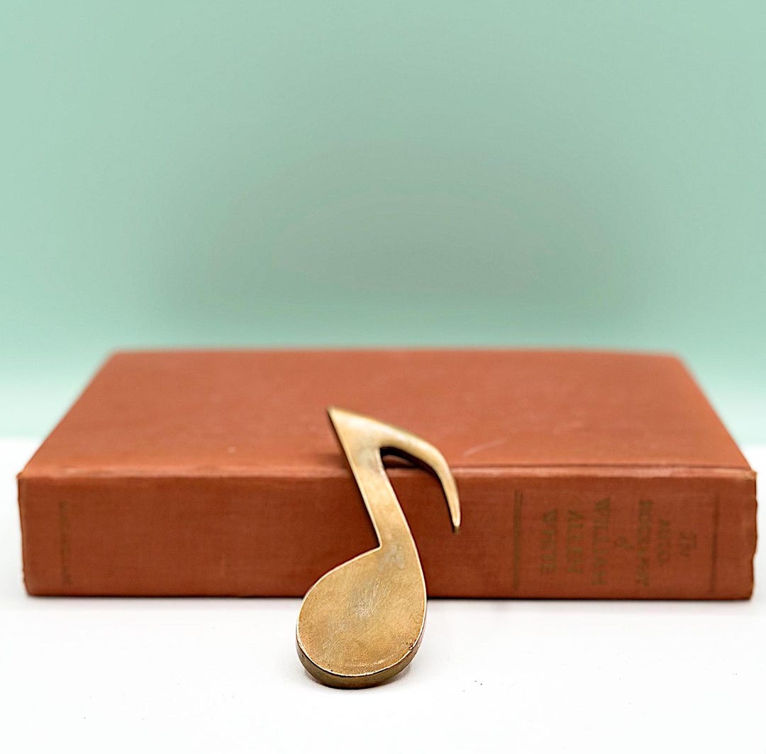 Vintage Brass Music Note Symbol Paperweight, Musician Musical Gift ...