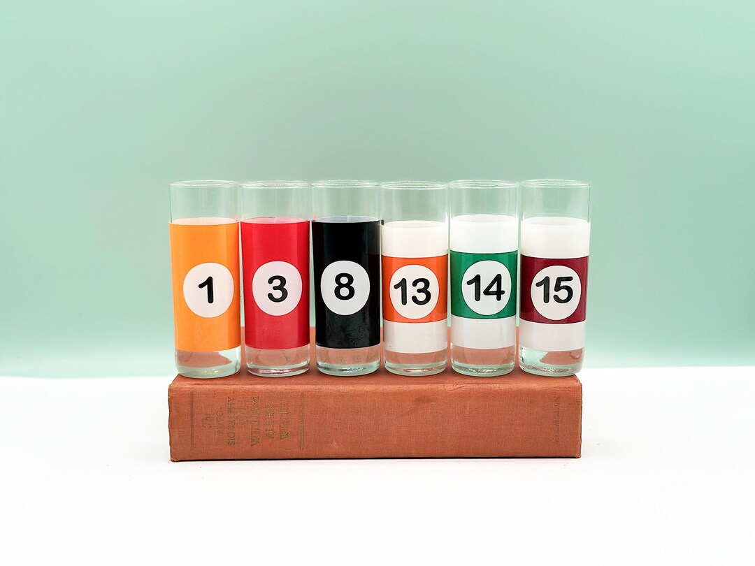 Vintage Luminarc Pool Parlor Shooter Shot Glasses, Set of 6, Unique ...