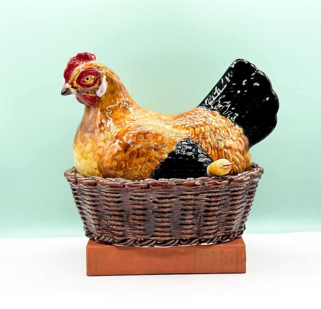 Vintage Ceramic Chicken Little Brown Hen Soup Tureen With Matching ...