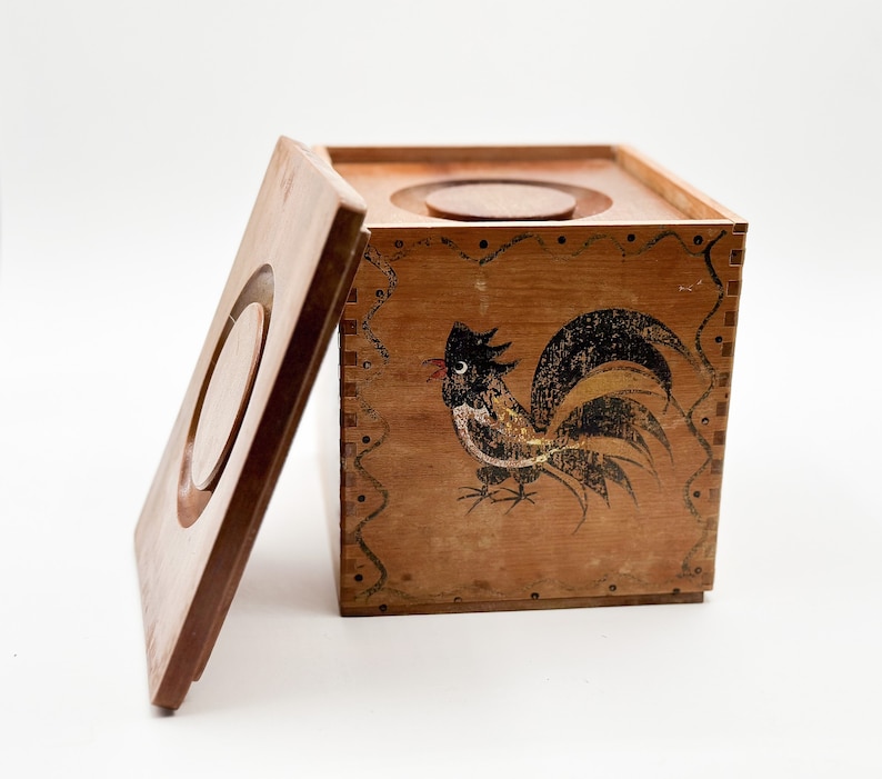 Vintage Rooster Wooden Nesting Boxes Made in Japan Handmade Wooden Box ...