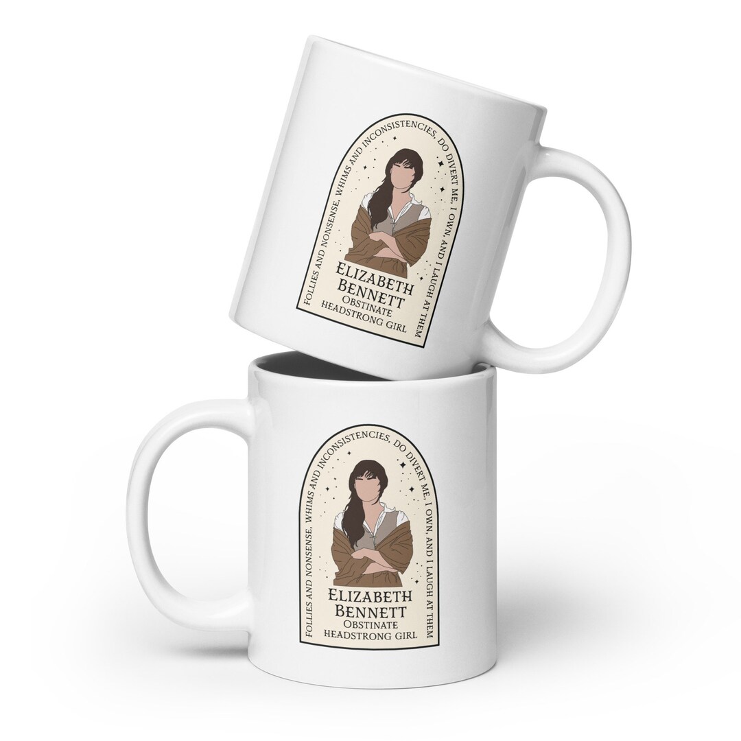 Lizzy Bennett Obstinate Headstrong Girl White Glossy Mug - Etsy