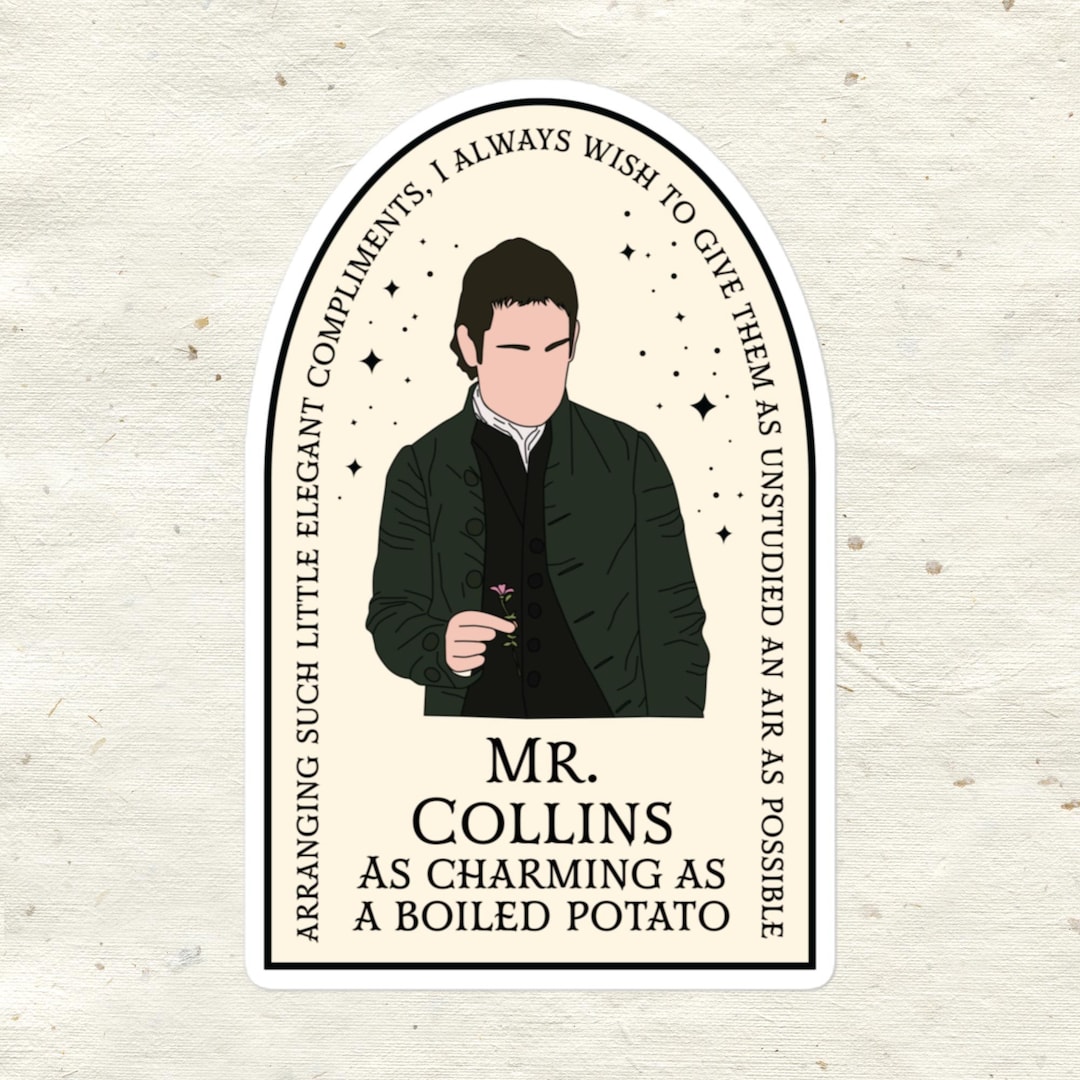 Mr. Collins Bubble-free Stickers Pride and Prejudice Sticker Jane ...