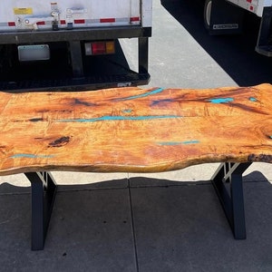 Mesquite Dining Table With Turquoise Inlays - Etsy