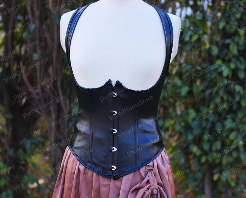 Medieval Gothic Cupless Corset Ren Faire Victorian Black Corset