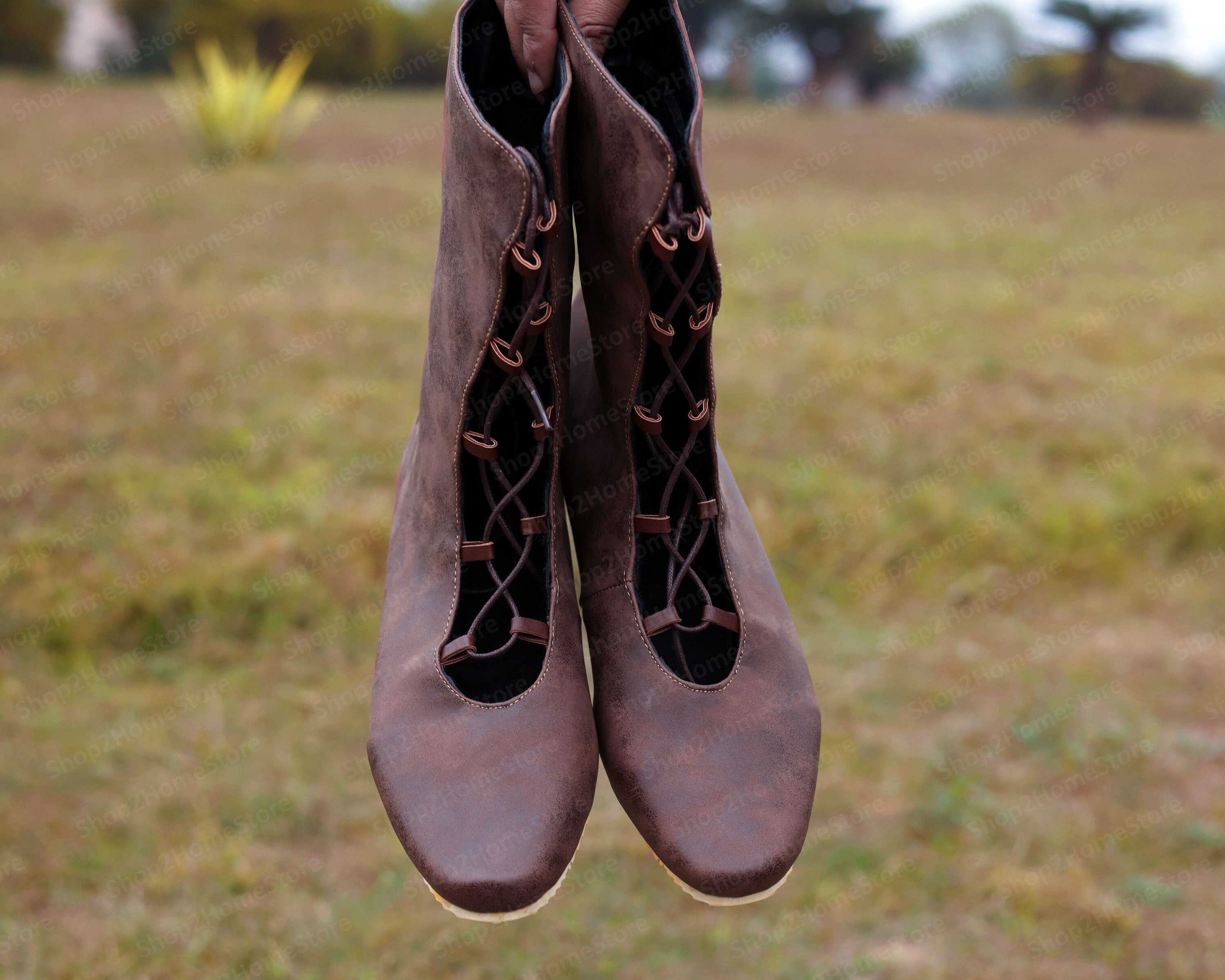 Medieval Steampunk Goth Boots, Ren Faire Viking Pirate Boots ...