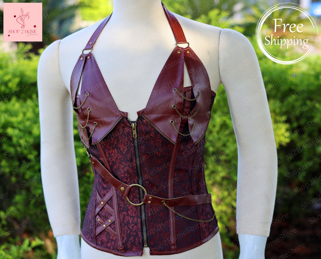 Renaissance Victorian Pirate Corset, Medieval Steampunk Goth Corset ...
