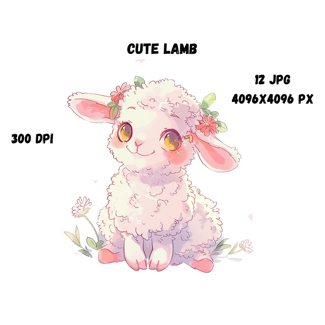 Easter Lamb Clipart, Animal Prints, Digital Clipart, Funny Lamb Clipart ...