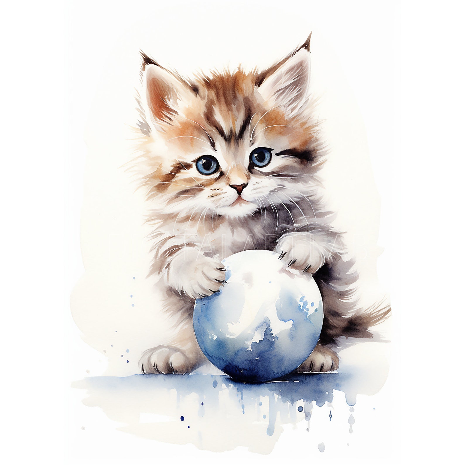 10 Cute Kitten Clipart, Lovely Cats, Animal Prints, Digital Clipart ...