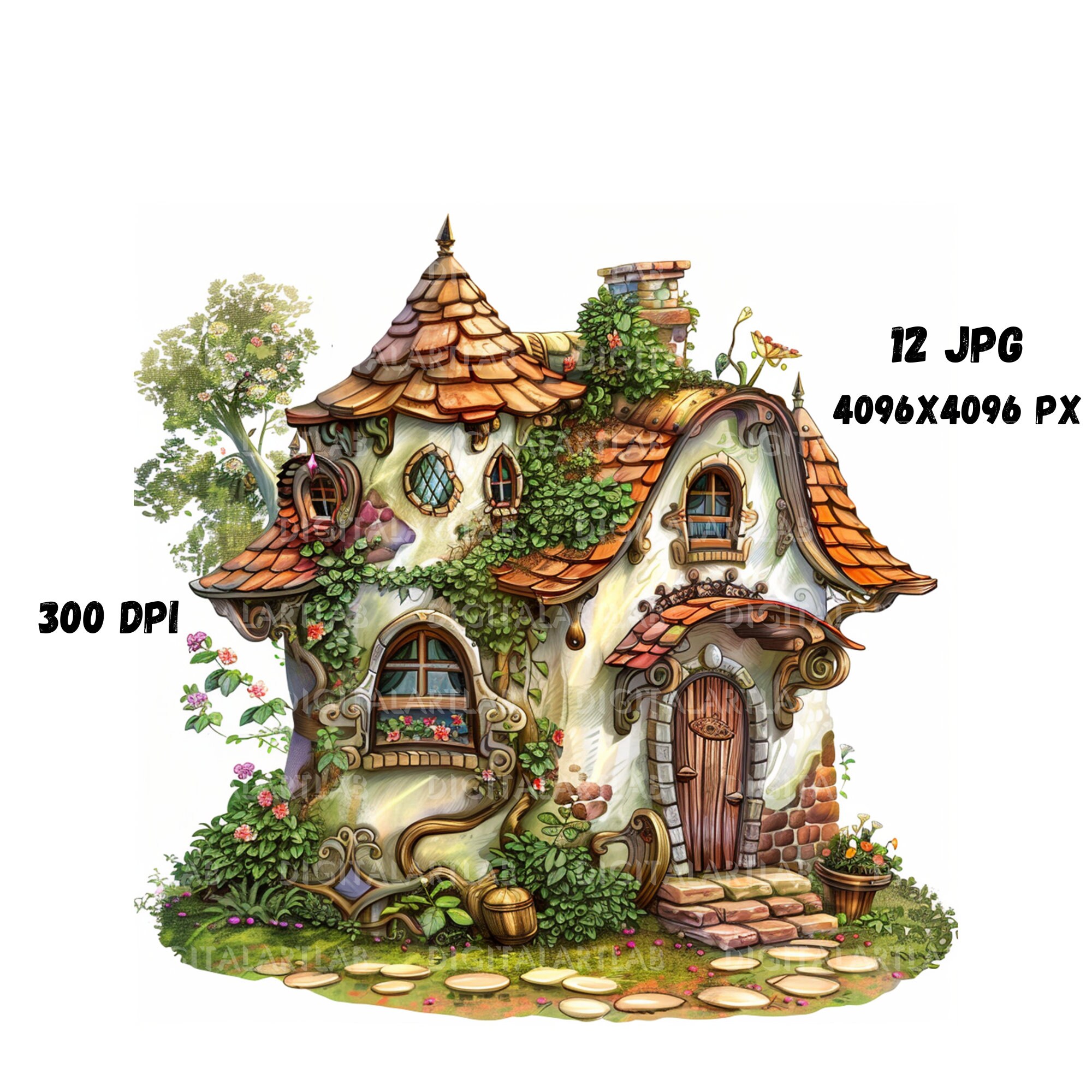 Fairy Houses Clipart, , Fairy Clipart, Digital Download, Digital ...