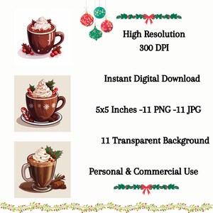 Xmas Hot Chocolate Clipart, Xmas Card Making, Christmas Food Clipart ...