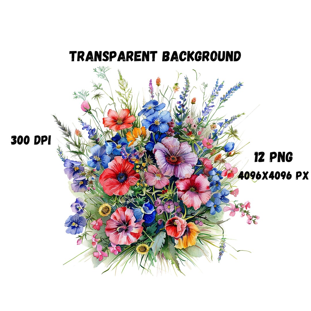 Flower Bouquet Clipart, Mother's Day, Floral Mother's Day, Valentine's ...
