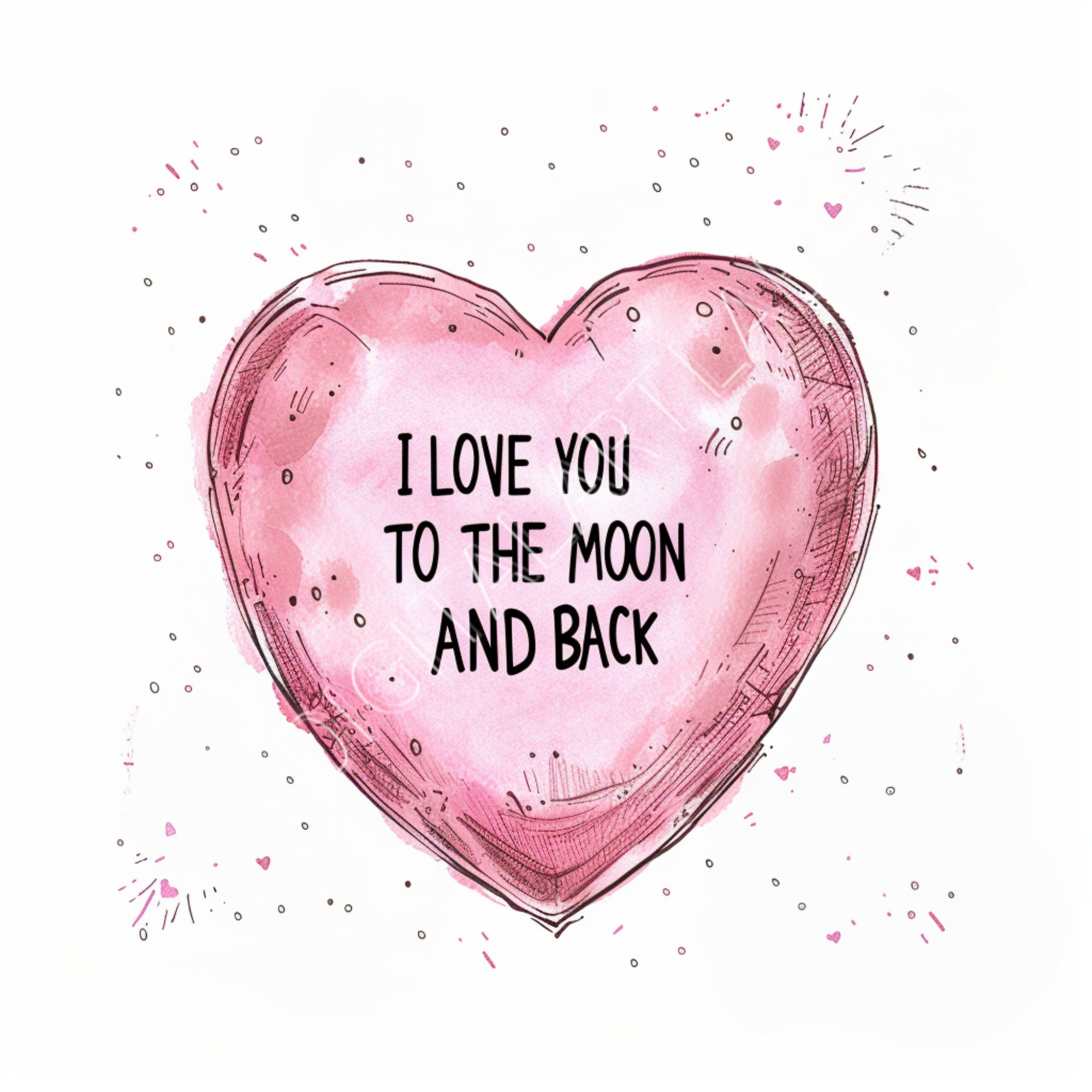 I Love You to the Moon and Back, Mother's Day Clipart, Valentine's Day ...