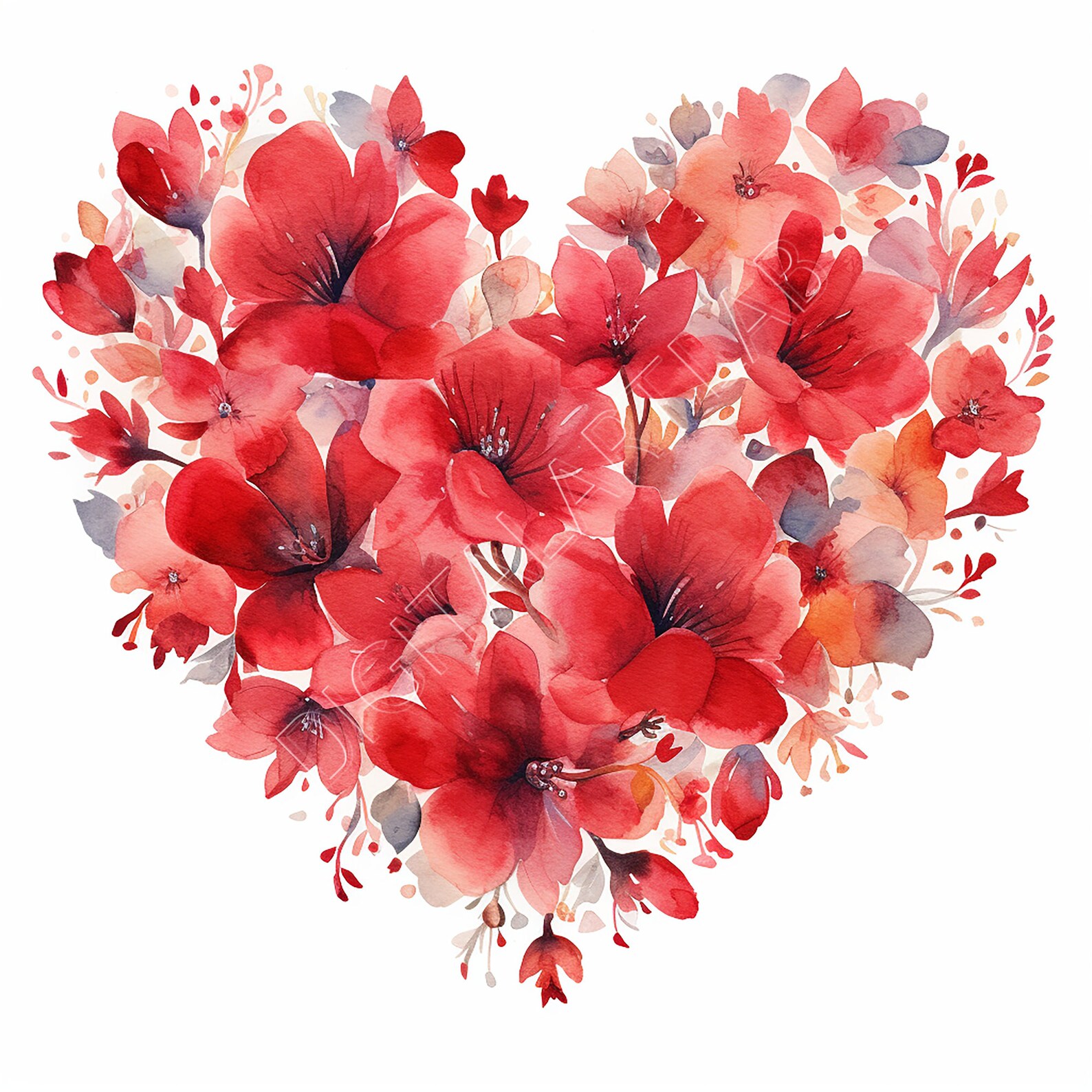 12 Watercolor Heart Clipart, Valentine's Day Clipart, Romantic Hearts ...