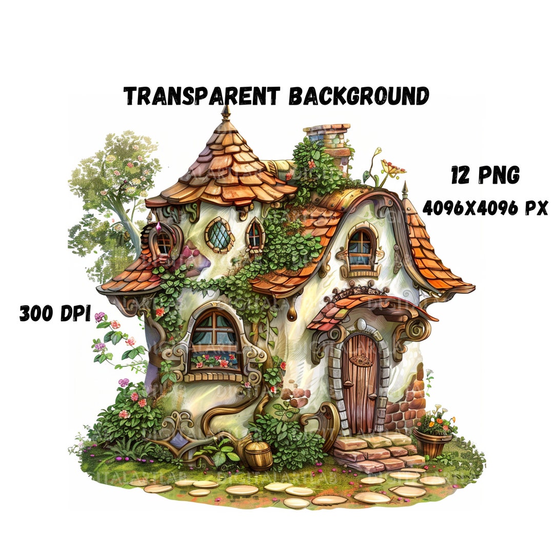 Fairy Houses Clipart, , Fairy Clipart, Digital Download, Digital ...