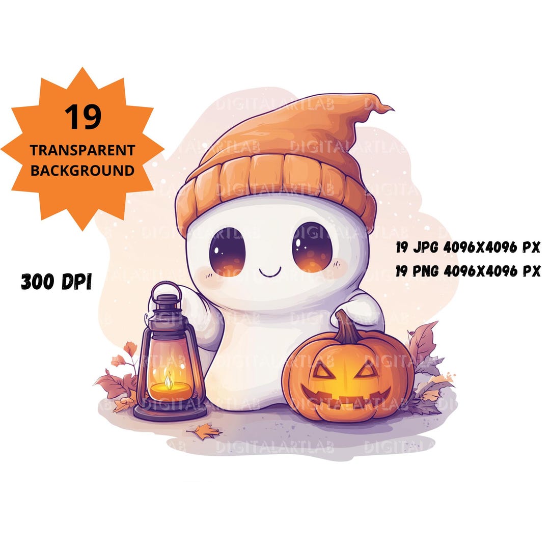 Cute Ghosts Clipart, Ghost Clipart, Halloween Ghost, Card Making, Junk ...