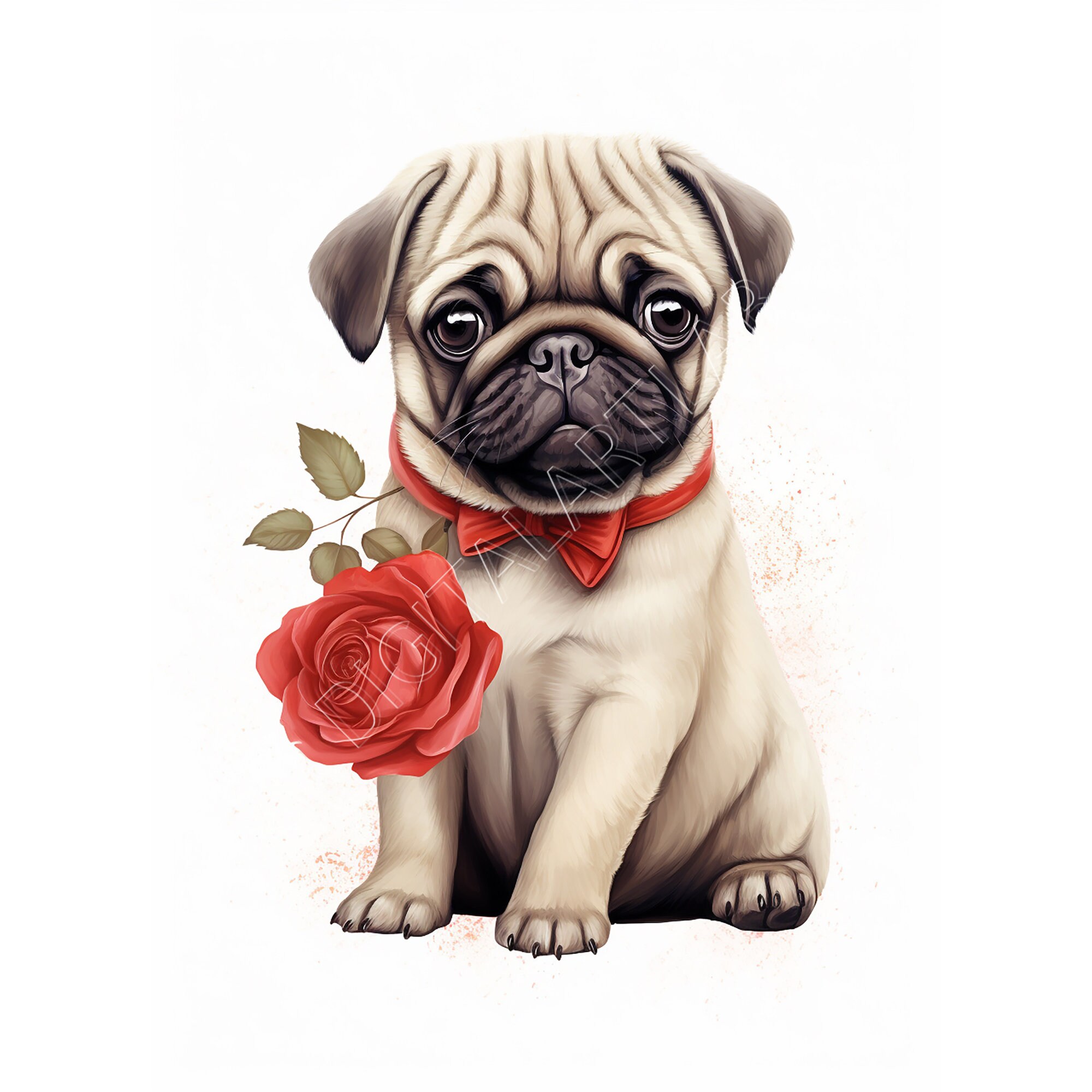 10 Romantic Puppy Dog Clipart, Animal Prints, Puppy Dog Digital Clipart ...