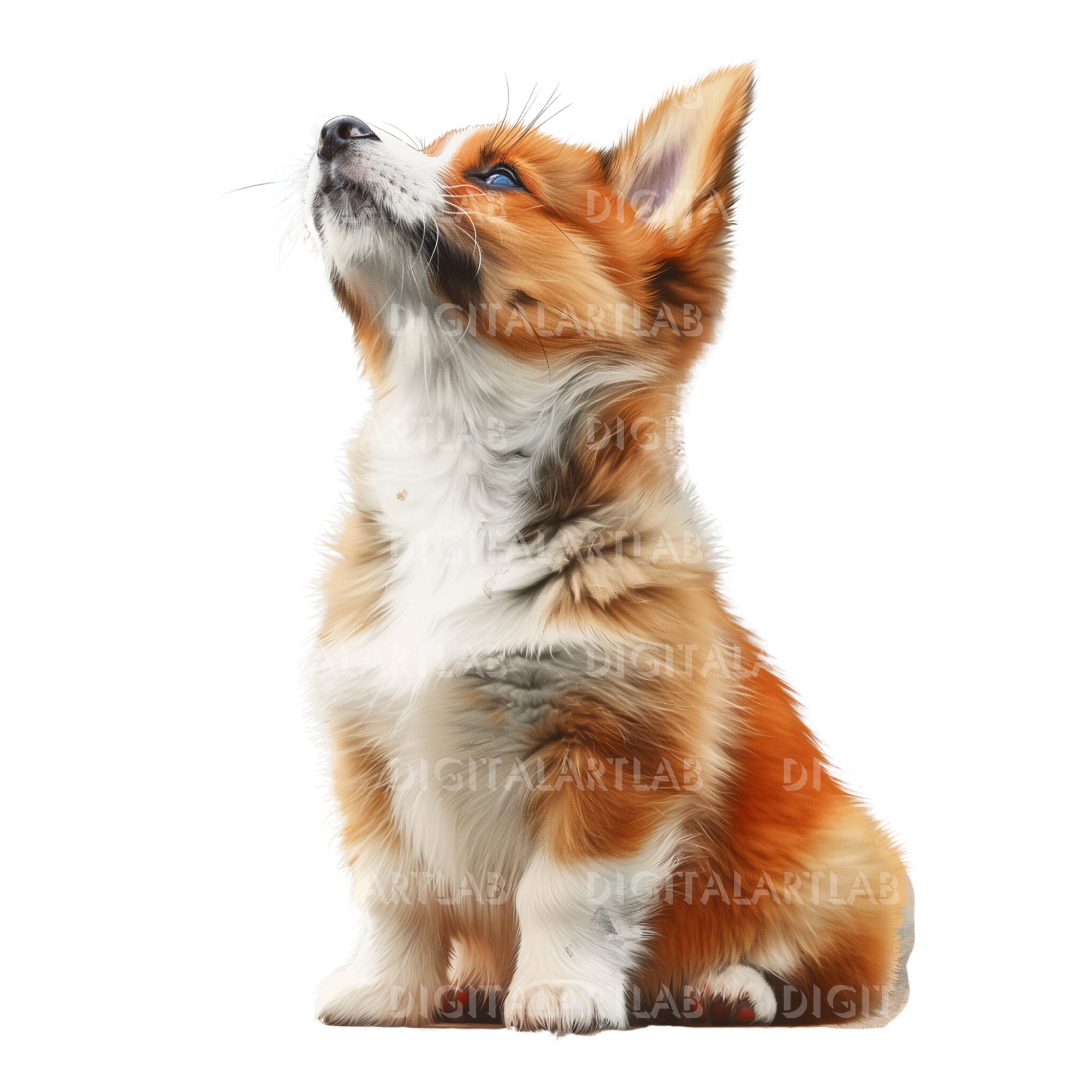 Corgi Puppy Clipart, Animal Prints, Baby Animals Clipart, Watercolor ...