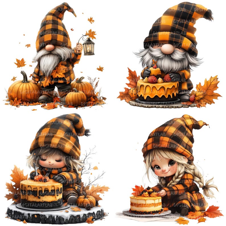 Fall Gnomes Clipart, Autumn Vibes, Digital Download, Digital Crafting ...