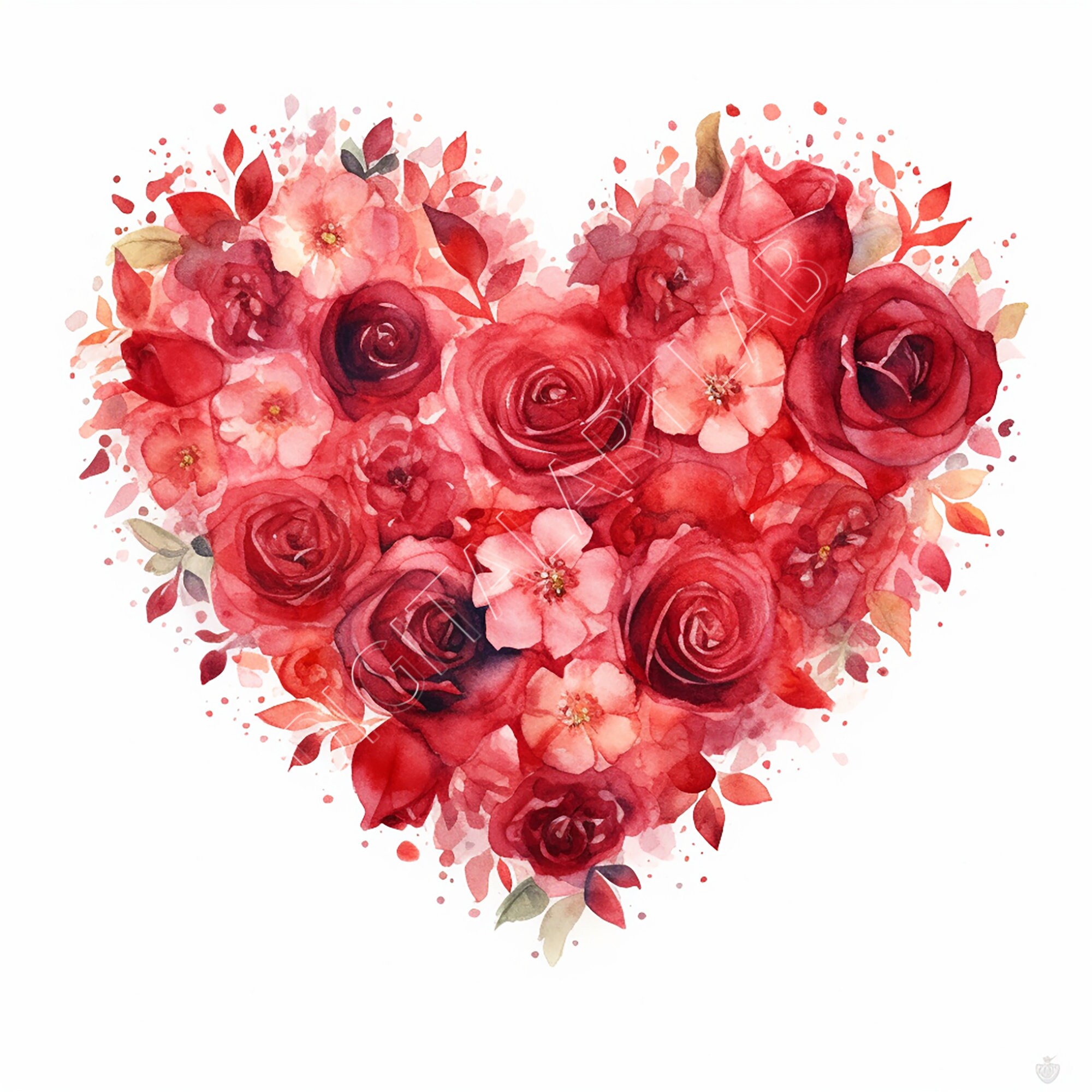 12 Watercolor Heart Clipart, Valentine's Day Clipart, Romantic Hearts ...