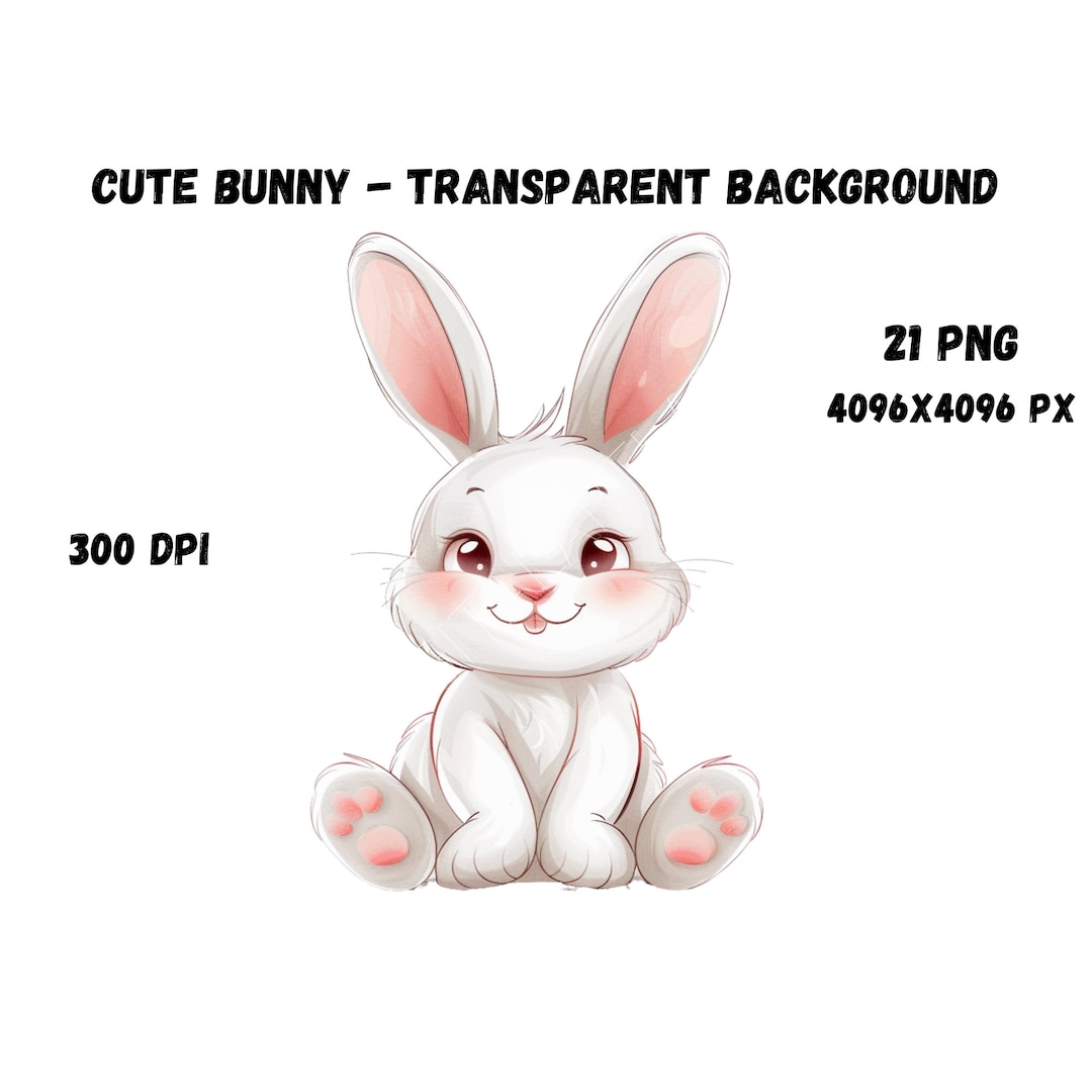 Cute Bunny Transparent Background, Animal Prints, Easter Bunny Clipart ...