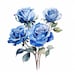 Blue Roses Clipart, Printable Wall Art, Valentines Prints, Digital Blue ...