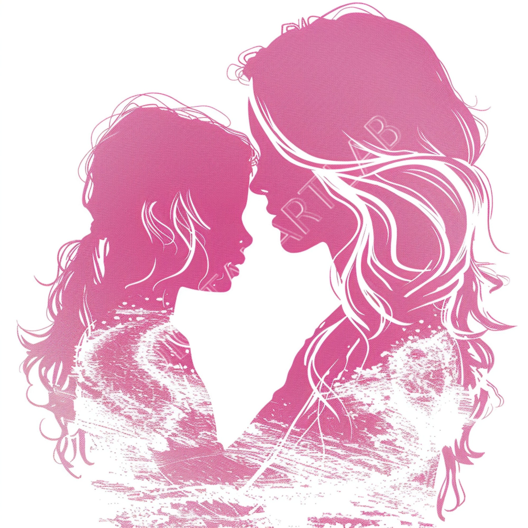 Mother and Daughter Clipart, Mother's Day Clipart, Printable Mothers ...