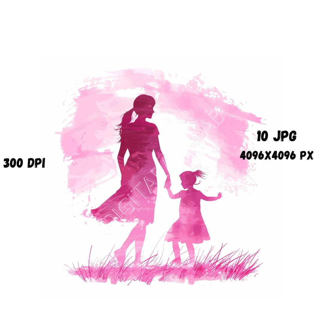 Mother and Daughter Clipart, Mother's Day Clipart, Printable Mothers ...