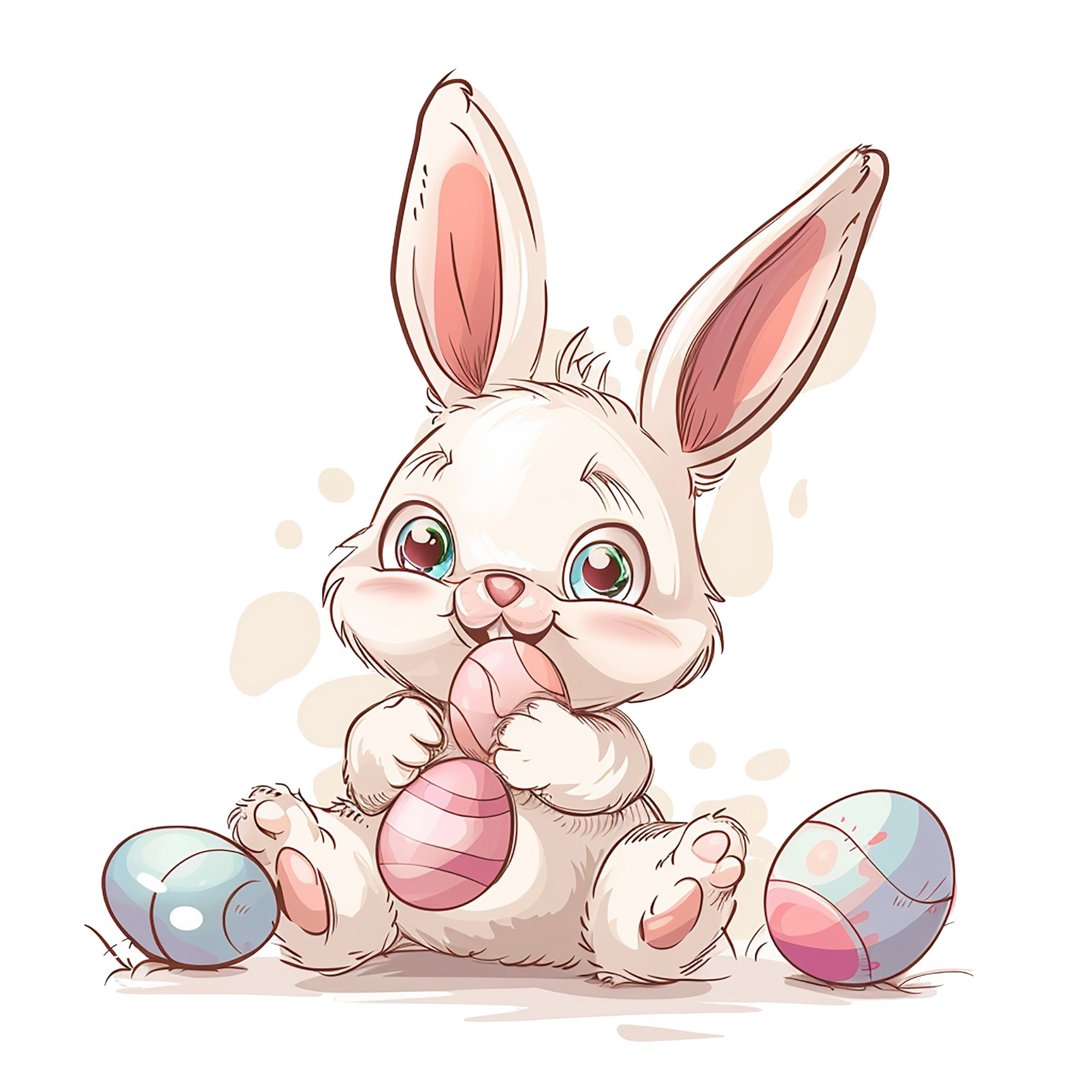 Cute Bunny Transparent Background, Animal Prints, Easter Bunny Clipart ...