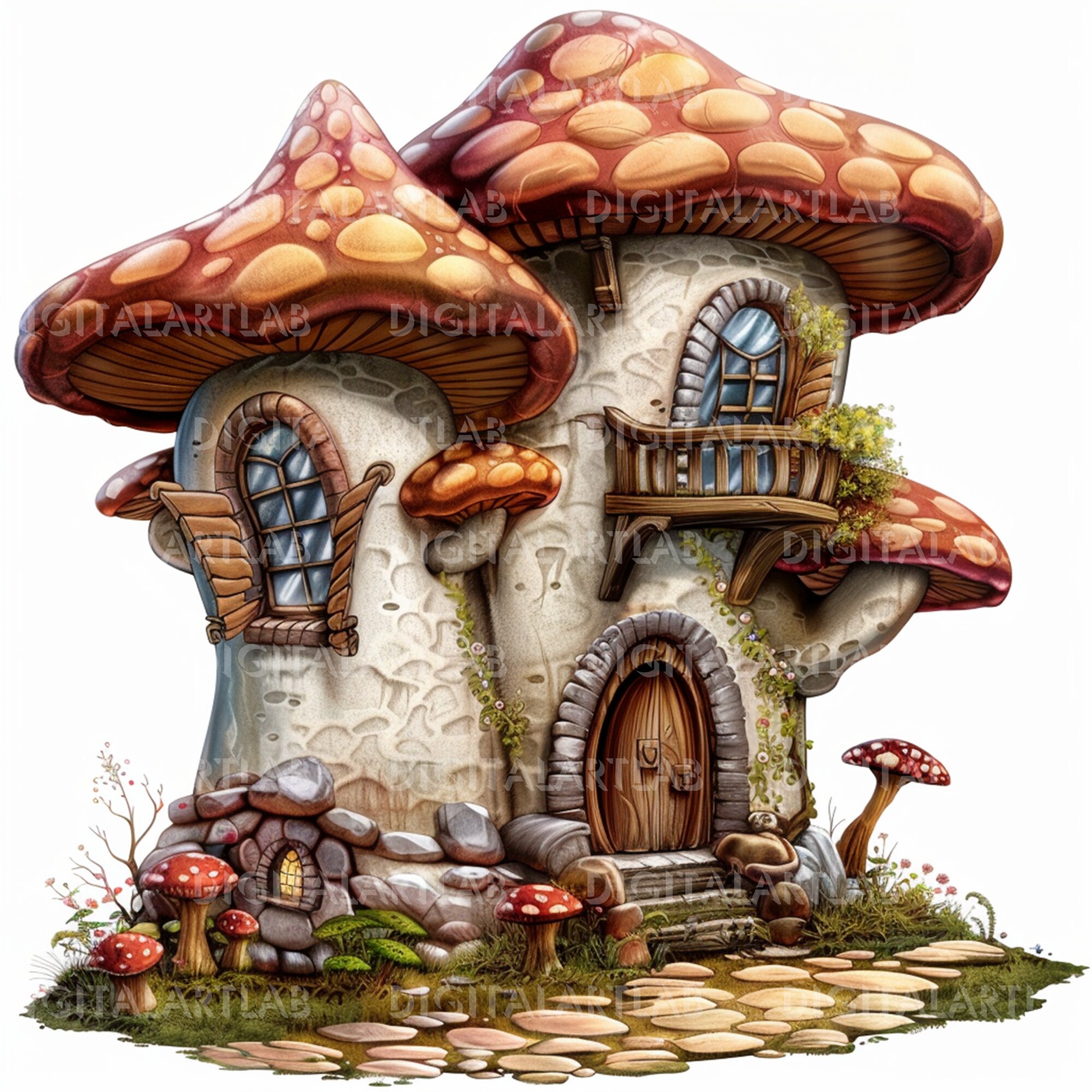 Fairy Houses Clipart, , Fairy Clipart, Digital Download, Digital ...