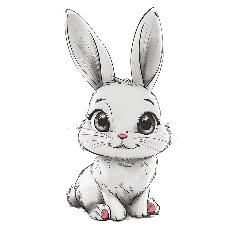 Cute Bunny Transparent Background, Animal Prints, Easter Bunny Clipart ...