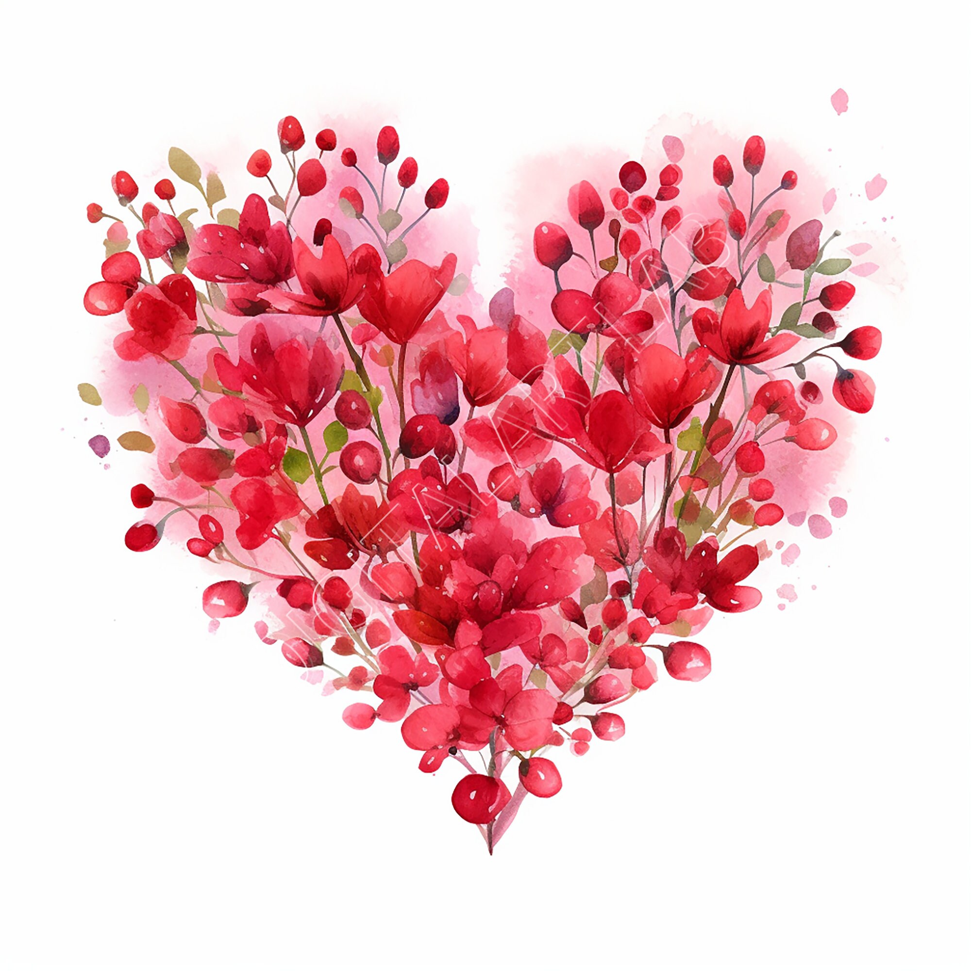 12 Watercolor Heart Clipart, Valentine's Day Clipart, Romantic Hearts ...